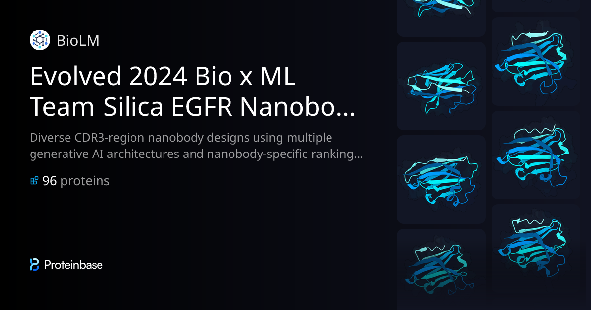 Evolved 2024 Bio x ML Team Silica EGFR Nanobodies | Proteinbase