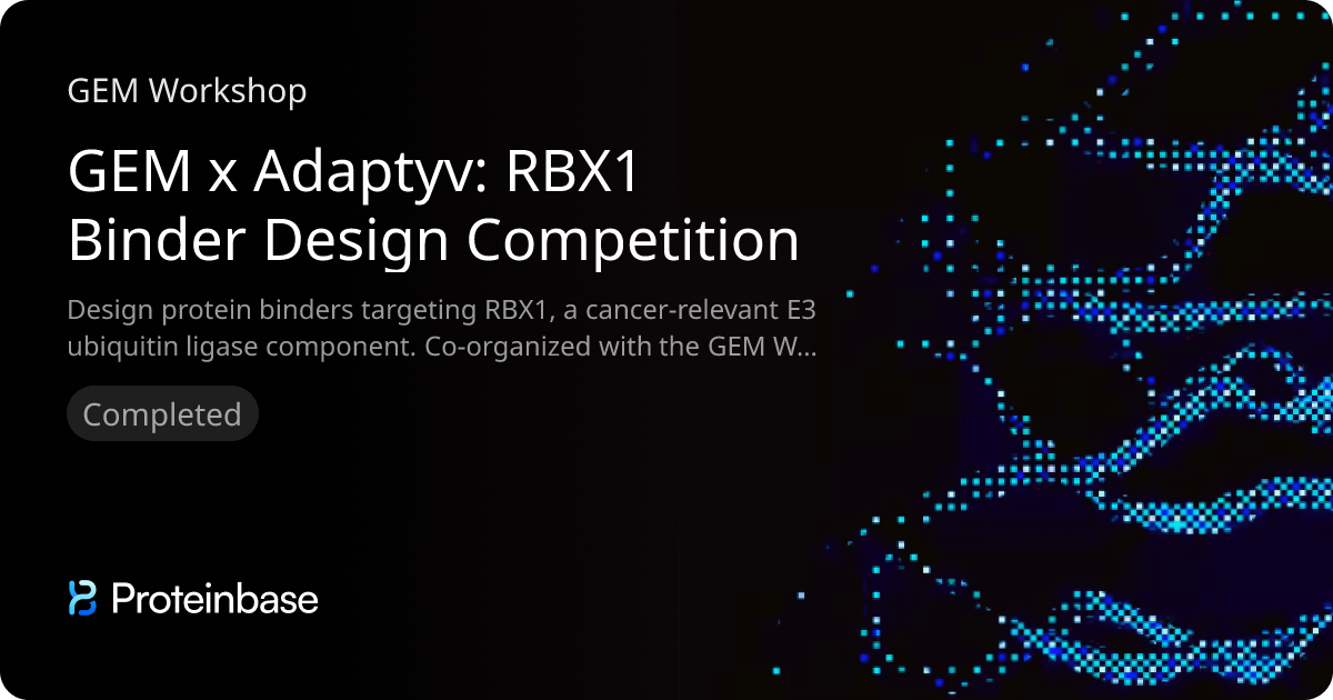 GEM x Adaptyv: RBX1 Binder Design Competition | Proteinbase