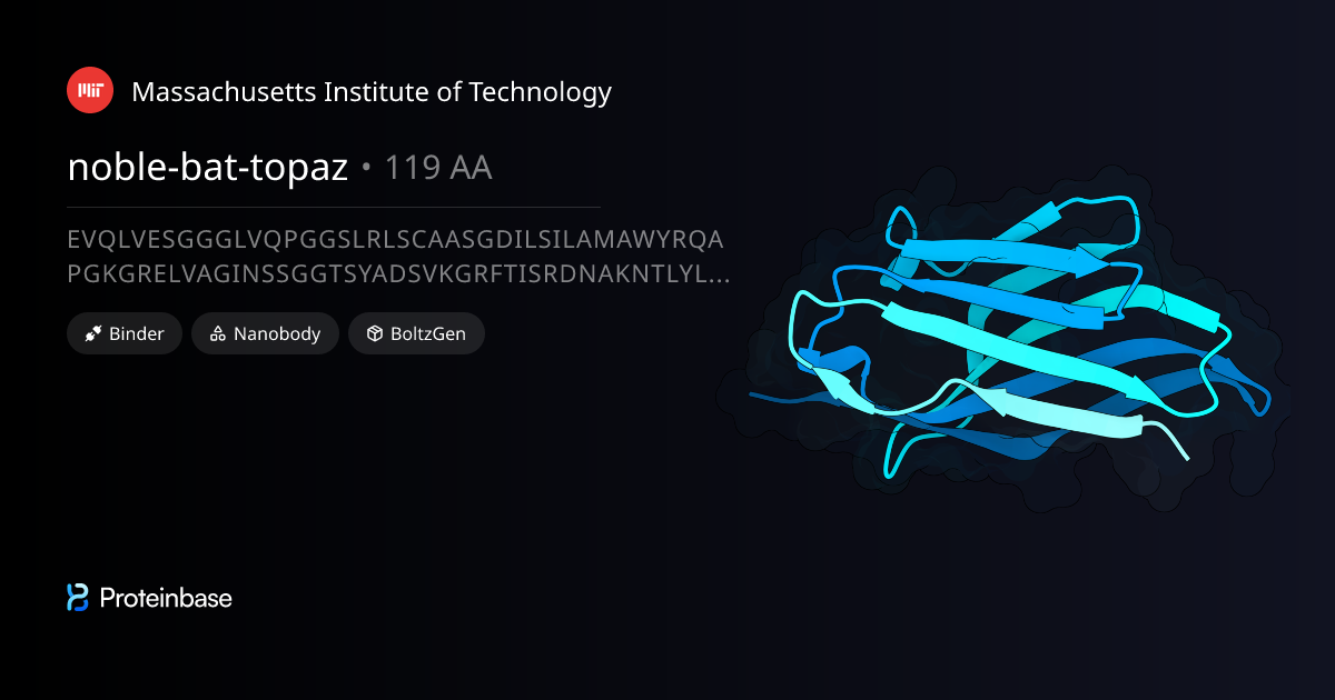 Nanobody noble-bat-topaz | Proteinbase